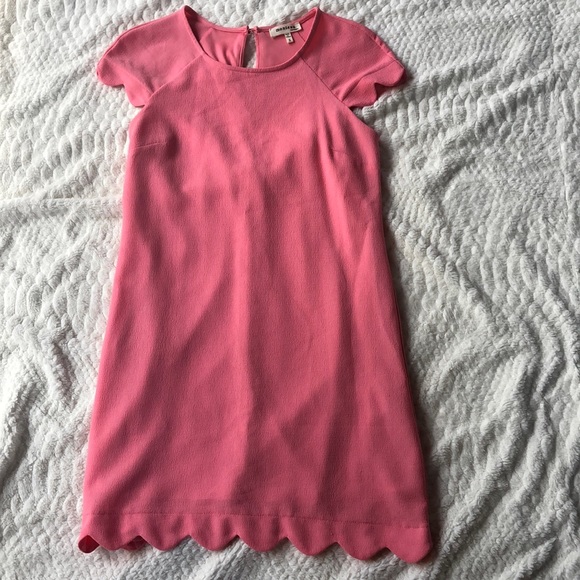 Monteau Dresses Monteau Salmon Pink Scalloped Dress Poshmark